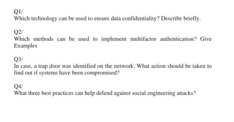 Solved Q1 Which Technology Can Be Used To Ensure Data