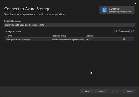Add Azure Storage By Using Connected Services Visual Studio Windows
