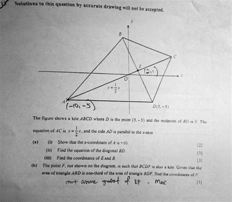 Geometry How Do You Find One Of The Coordinates On A Kite