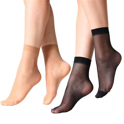 Manzi 12 Pairs Womens Ankle High Sheer Socks 6 Pairs