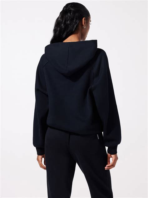 Essential Fleece Scope Logo Raglan Hoodie In Black Savage X Fenty Uk