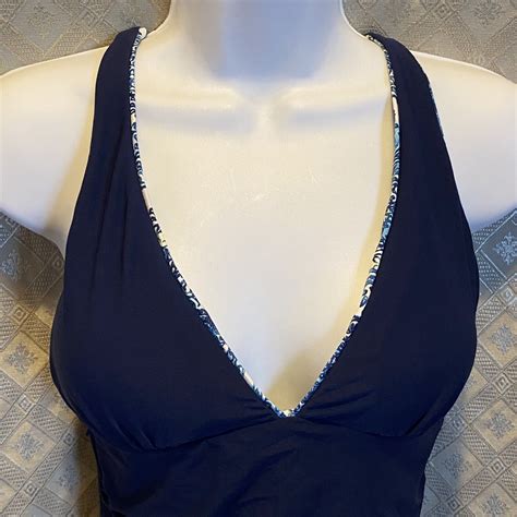 Nip Tuck Swim Reversible One Piece Bathing Suit 4 Blu Gem