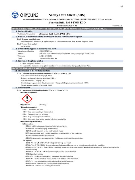 Suncron Brill Red S Fwh Eco Pdf Dangerous Goods Occupational