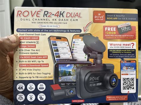 Rove R2 4k Dual Dash Cam Front And Rear Starvis 2 Sensor Free 128gb