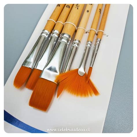 Set De Pinceles Artisticos Mixtos 6 Piezas Celebra Ideas