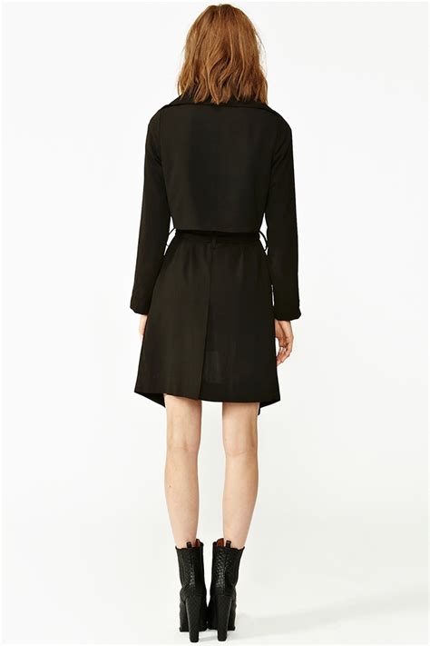 Lyst Nasty Gal Flasher Trench In Black