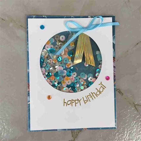 Happy Birthday Shaker Greeting Card Handmade Recovery Cards