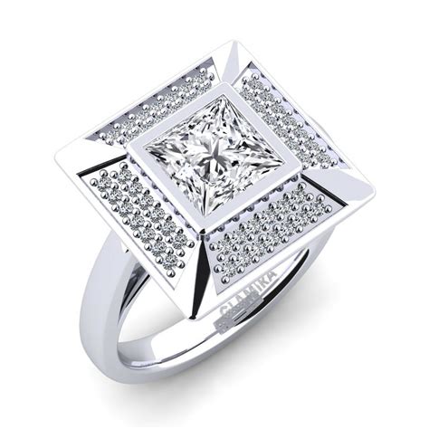 Engagement Ring Meladia In 1 25 Carat 9ct White Gold Moissanite Free Shipping Glamira Sg