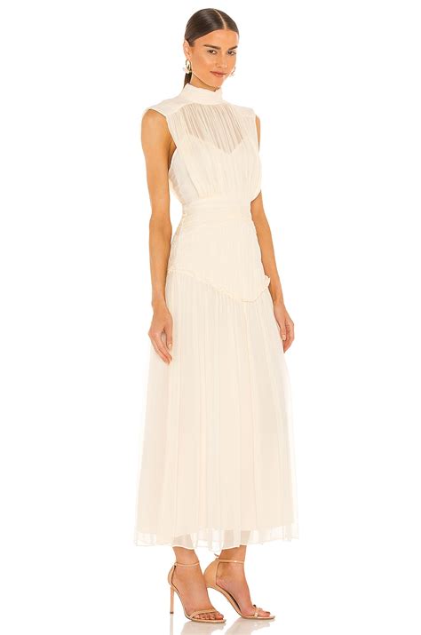 Shona Joy Clemence High Neck Midi Dress In Cream Revolve