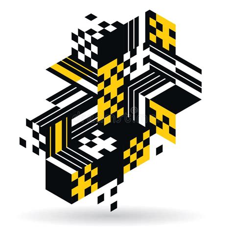 Isometric 3d Cubes Vector Abstract Geometric Background Yellow Abstraction Art Architecture