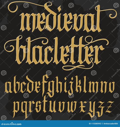 Blackletter Alphabet Fraktur Goth Letters Gothic Font For Tattoo