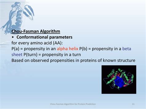Chou Fasman Algorithm For Protein Structure Prediction Pptx
