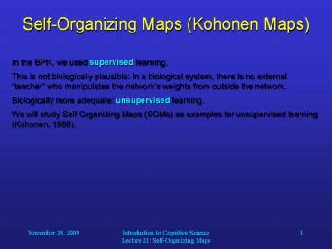 Self Organizing Maps Kohonen Maps Presentation Free To View