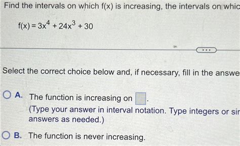 Find The Intervals On Which Fx ﻿is Increasing The