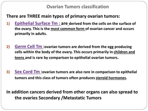 Ppt Reproductive System Ovarian Cysts And Tumors Powerpoint