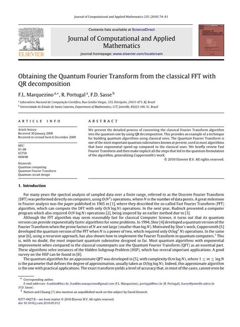 Obtaining The Quantum Fourier Transform From The Classical Fft With Qr
