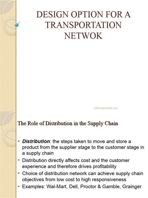 Design Option For A Transportation Netwok Ch 7 Pdf Supply Chain