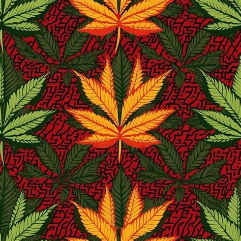 Premium Ai Image Seamless Pattern Of Cannabis Leaf