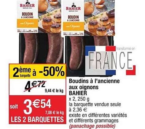 Promo Boudins à L ancienne Aux Oignons Bahier chez Cora iCatalogue fr