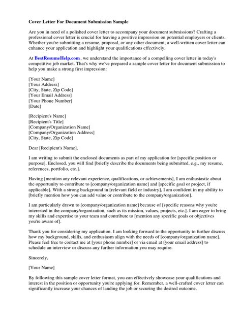 Cover Letter For Document Submission Sample Pdf Academic Journal