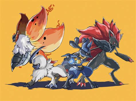 Safebooru Absol Black Fur Blue Eyes Bug Casting Spell Claws