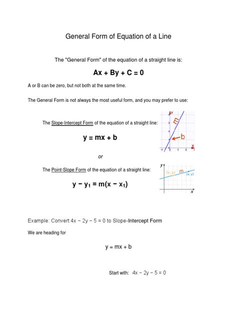 18 General Form Of Equation Of A Line Pdf Line Geometry Spacetime