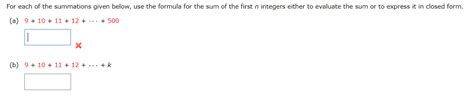 Solved For Each Of The Summations Given Below Use The
