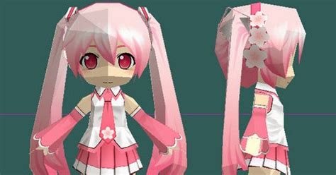 Sakura Miku Papercraft Kyoko Sakura Chibi Papercraft By Tsunyandere