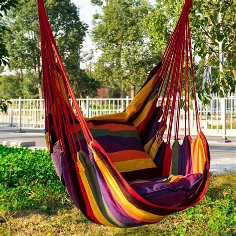 Rainbow Hammock Chair Swing Hanging Hammock Chair Comfortable Tree Swing Chair Include Hammock