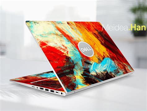 Dell Laptop Skin Inspiron 14 Personalized Customizable Red Marble Vinyl