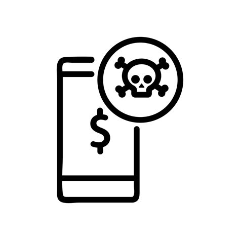 Hacker Geld Hacken Telefon Symbol Vektor Umriss Illustration 9741809