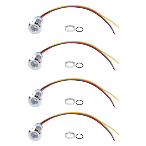 2Pack 4 Sets PreWired Round LEDs Waterproof 2Color Indicator Lights