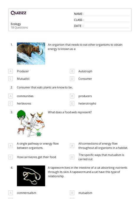50 Ecology Worksheets On Quizizz Free Printable
