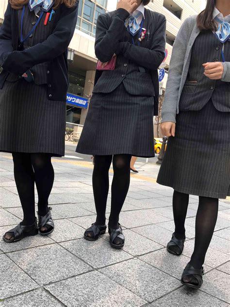 ボード「紺3」のピン ブラックタイツ デニム ファッション Ol制服