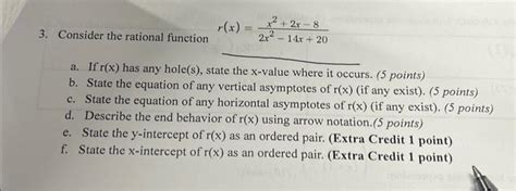 Solved Consider The Rational Function Chegg