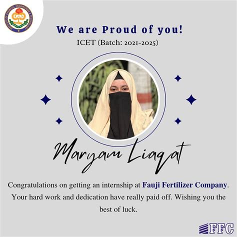 Maryam Liaqat On Linkedin Internship Icet Careergrowth Ffc