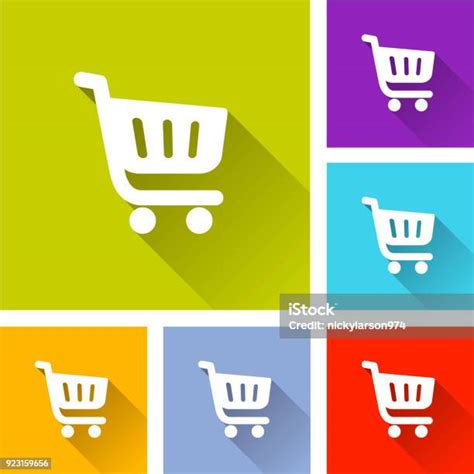 긴 그림자와 카트 아이콘 구매에 대한 스톡 벡터 아트 및 기타 이미지 구매 그림자 긴 Istock