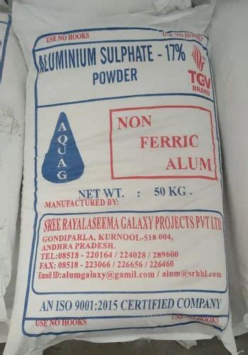 Non Ferric Aluminium Sulphate Kg Bag At Rs Kg In Bengaluru ID