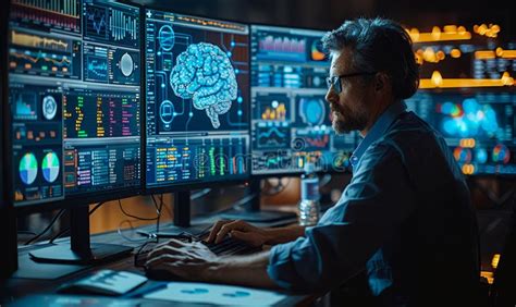 Ai Data Analyst Coding Virtual Brain Ai Machine Learning Technology For Business Intelligence