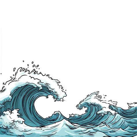 Sea Waves Sketch Storm Wave Vintage Tide And Ocean Beach Storms Hand