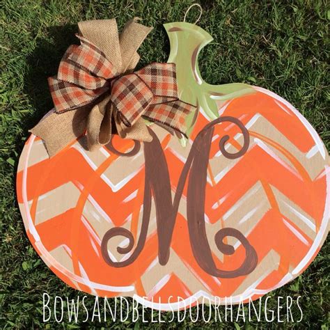 Pumpkin Door Hanger Fall Wreath Fall Door Hanger Halloween Door