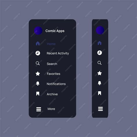 premium vector vector illustration side bar interface menu for comics