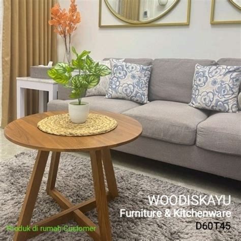 Jual Meja Tamu Minimalis Estetik Bahan Full Kayu Jati Coffee Table Teak Wooden Table Knock