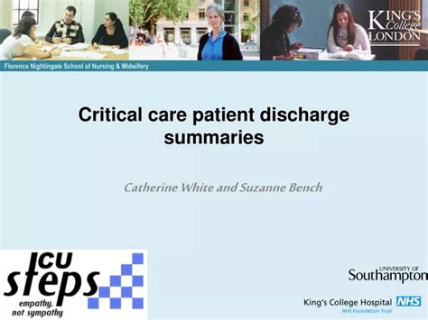 Ppt Critical Care Patient Discharge Summaries Powerpoint Presentation