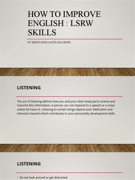 How To Improve Lsrw Skills Pdf