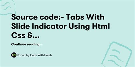 Source Code Tabs With Slide Indicator Using Html Css And Javascript