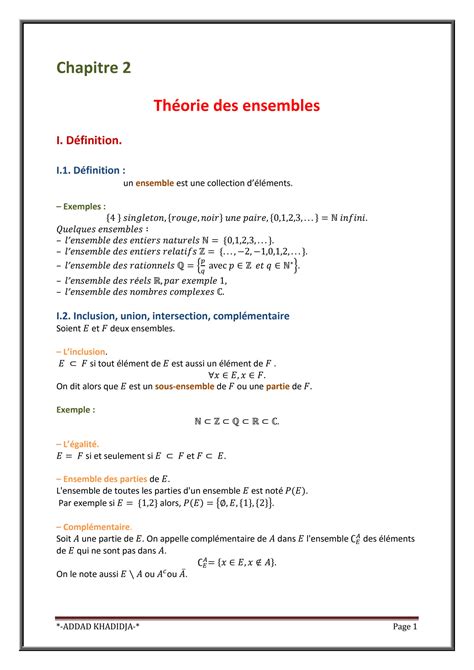 SOLUTION Chapitre 2 Maths1 Th Orie Des Ensembles Studypool