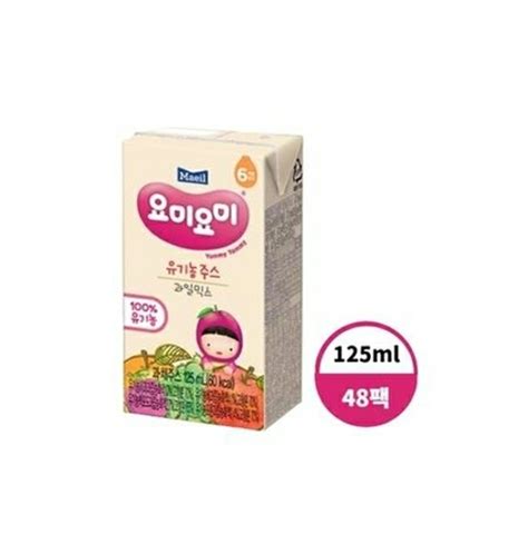 매일 요미요미 유기농주스 과일믹스 125ml 48팩 티몬