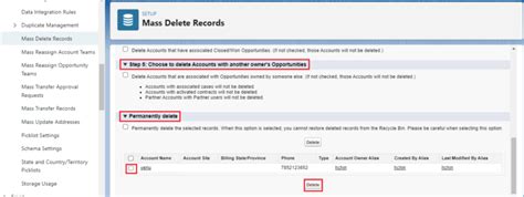 how mass delete records in salesforce forcelearn