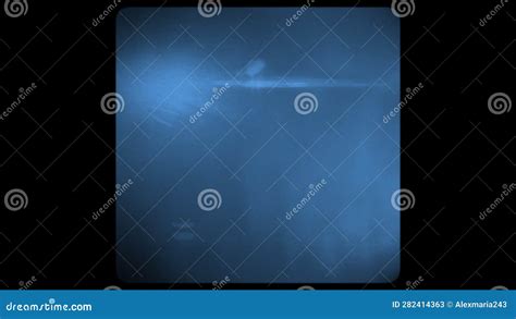 CRT Television With Blue Light Vintage VHS Effect Of An Old Cathode